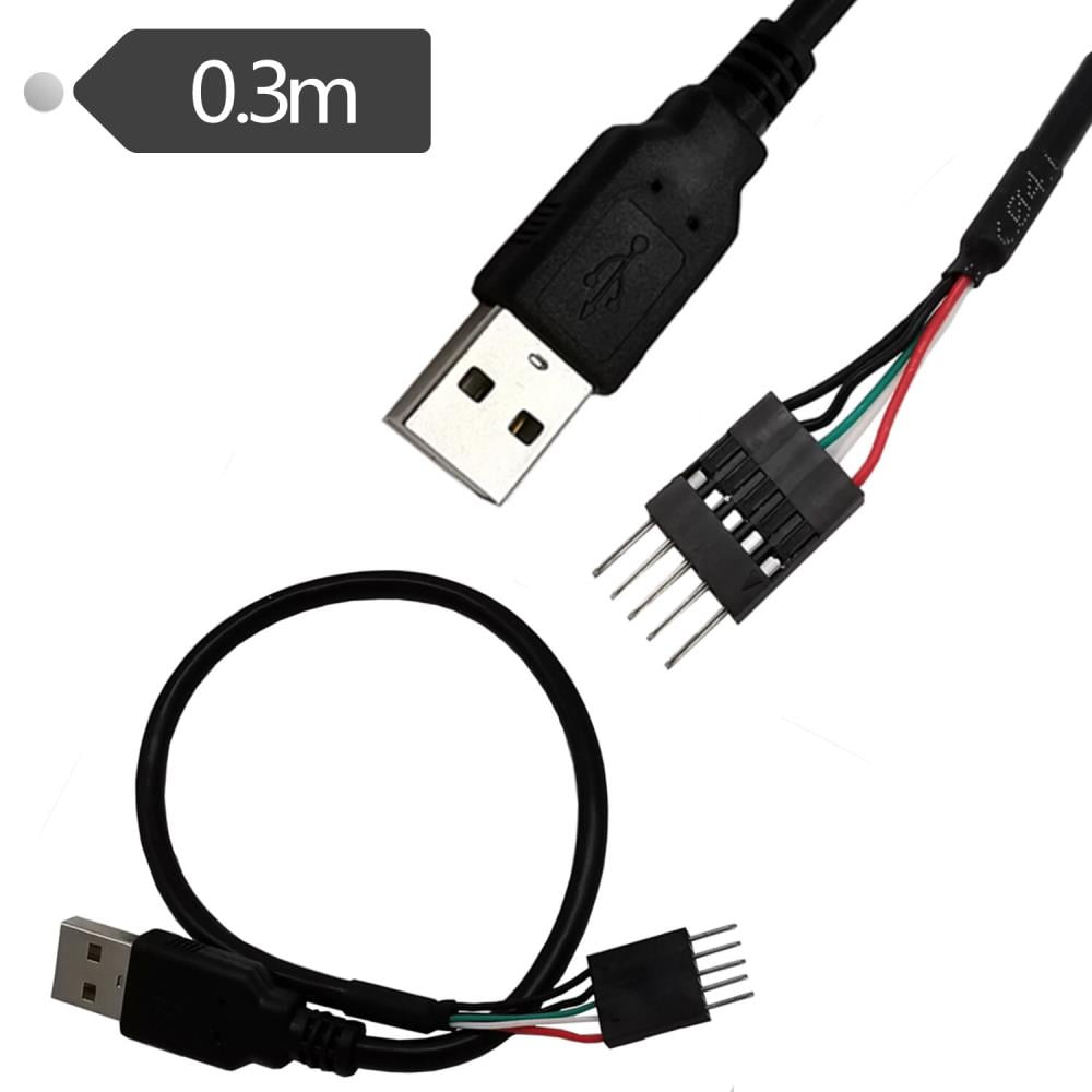 FOR 10pcs 5 Pin Motherboard Header Dupont IDC 5-Pin 2.54 to USB 2.0 A ...