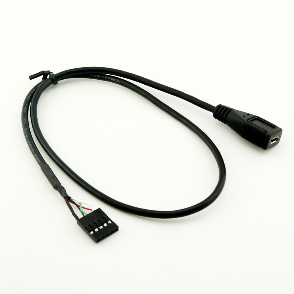 FOR 10pcs 50cm Micro USB Female to Dupont 5 Pin Female Header ...