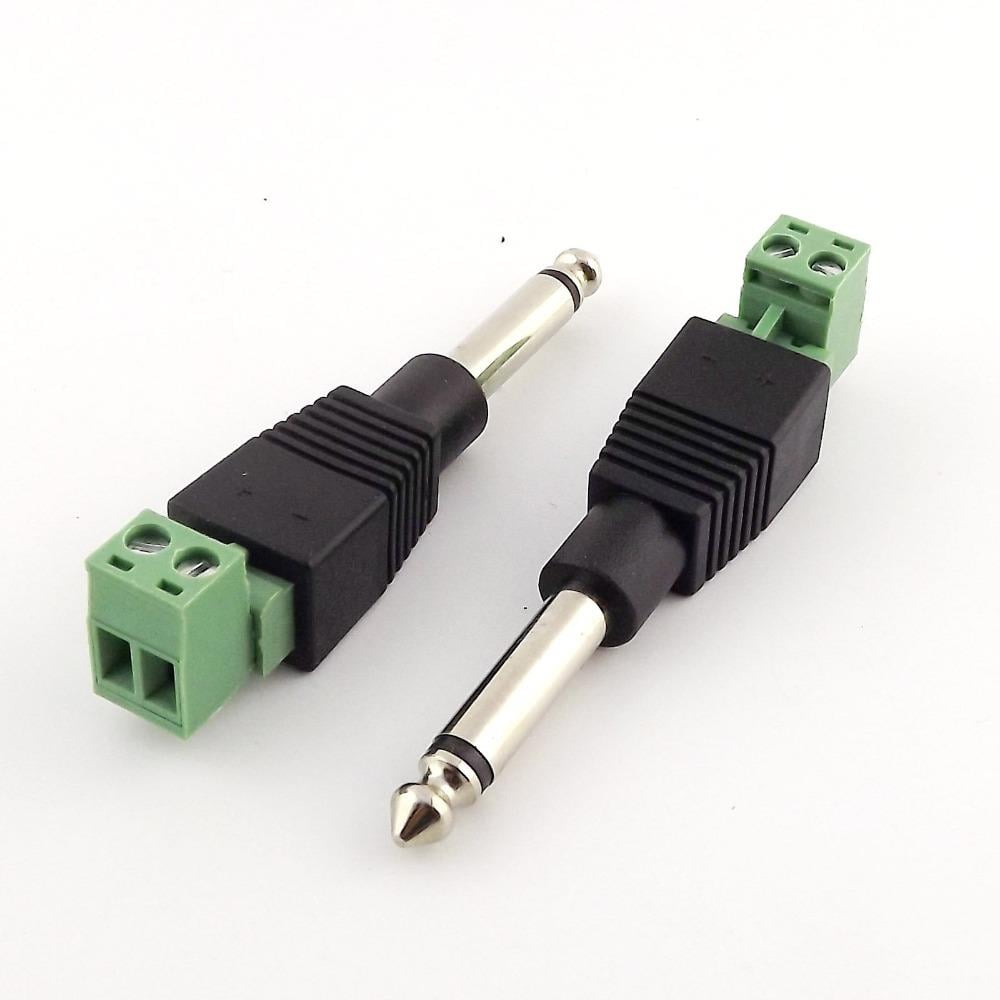 FOR 10pcs 6.35mm 1/4 Mono TS Male Plug To AV Screw Video Balun Terminal ...