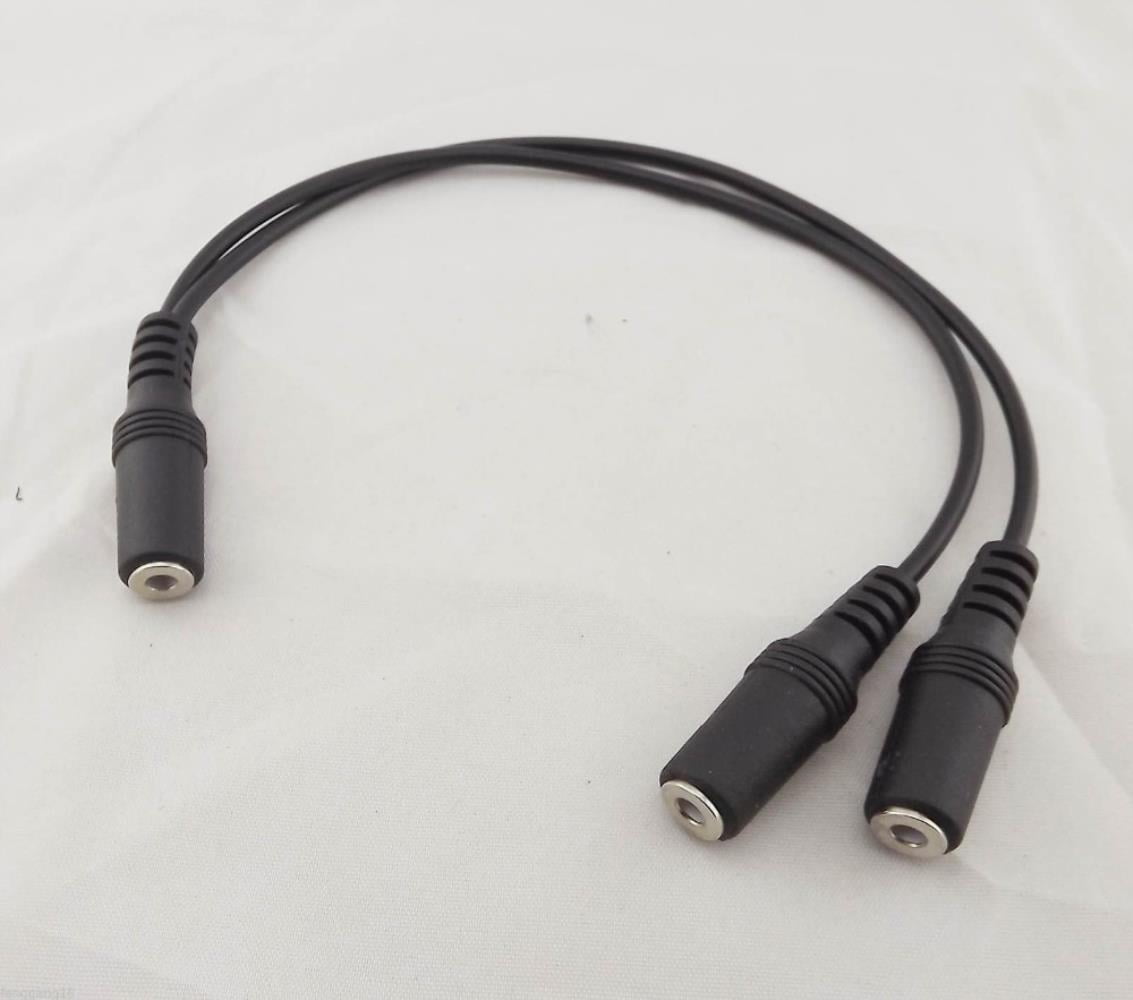 FOR 10pcs Black 3.5mm 1 Female To Dual 3.5mm Jack Female Y Splitter ...