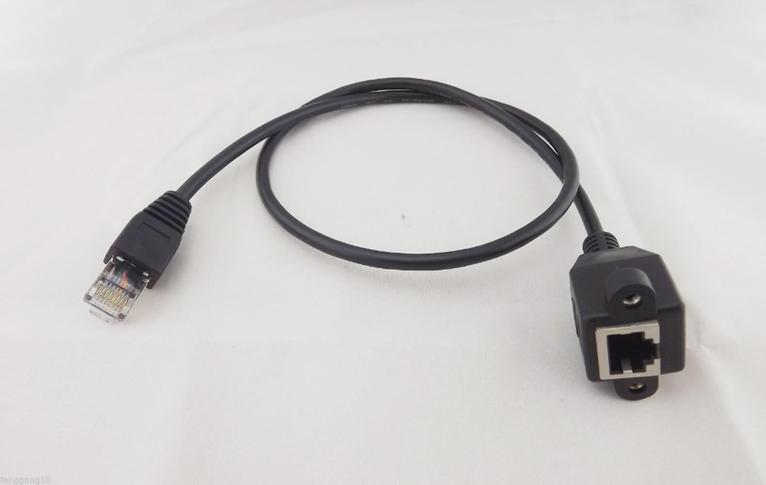 FOR 10pcs Black RJ45 Cat5e M/F Shielded Ethernet Network Screw Panel ...