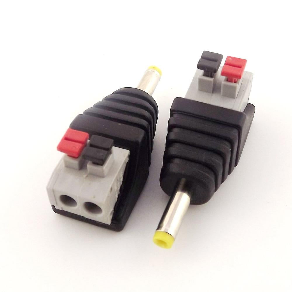 FOR 10pcs CCTV DC Power 4.0 x 1.7mm Male Push Type Spring Terminal ...