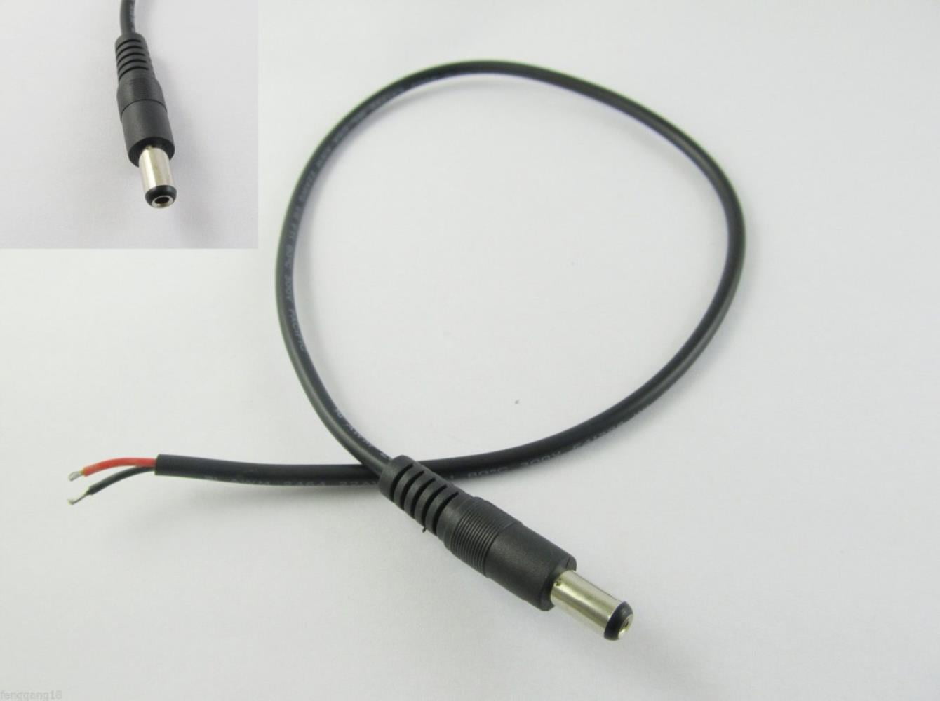 FOR 10pcs CCTV DC Power Plug Jack Connector 5.5mm x 2.1mm Male Socket ...