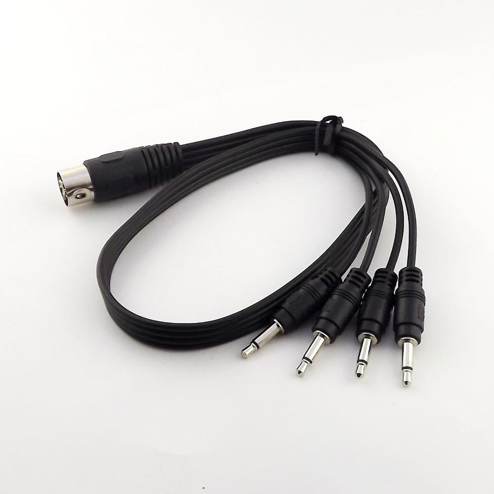 FOR 10pcs MIDI DIN 5Pin Male Plug to 4x3.5mm 1 Jack Mono AUX Audio ...