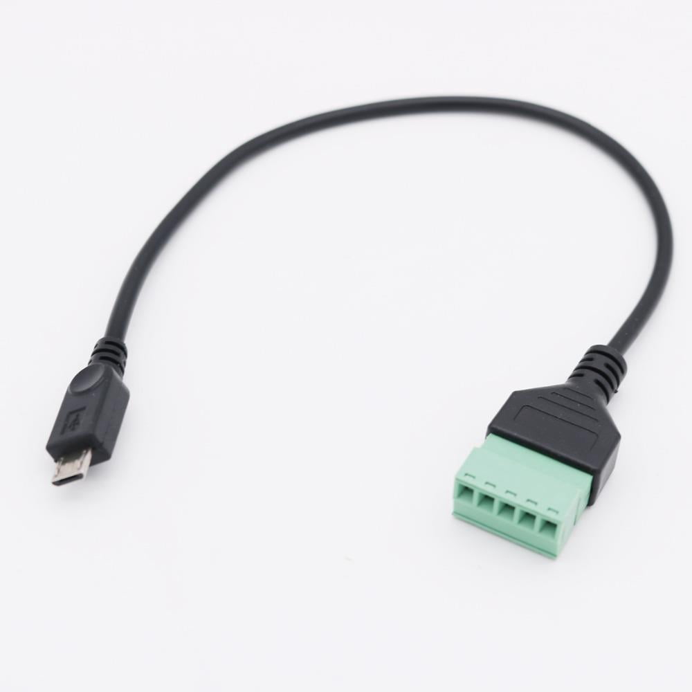 FOR 10pcs Micro USB 5 Pin 2.0 Male to 5 Pin Screw Connector with Shield ...