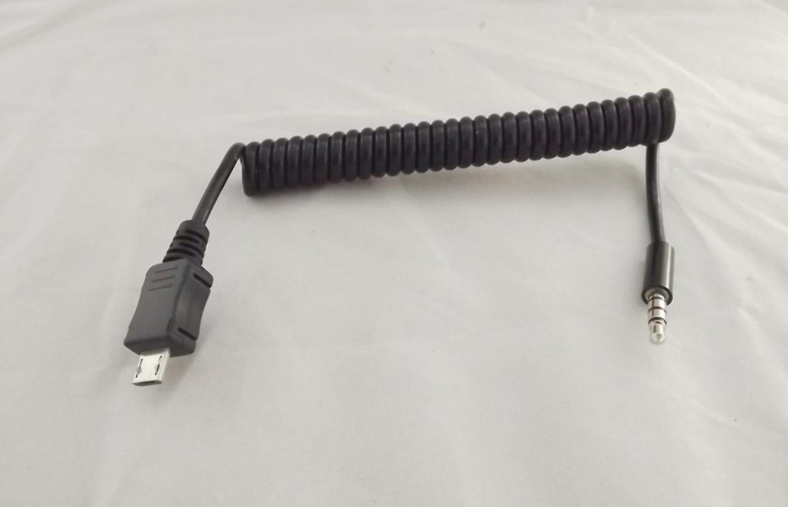 FOR 10pcs Micro USB 5 Pin A Male Plug To 3.5mm Stereo Male Coiled ...