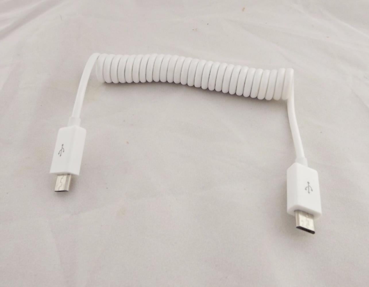 FOR 10pcs Micro USB B 5 Pin To Micro USB B 5Pin Male Spiral Coiled ...