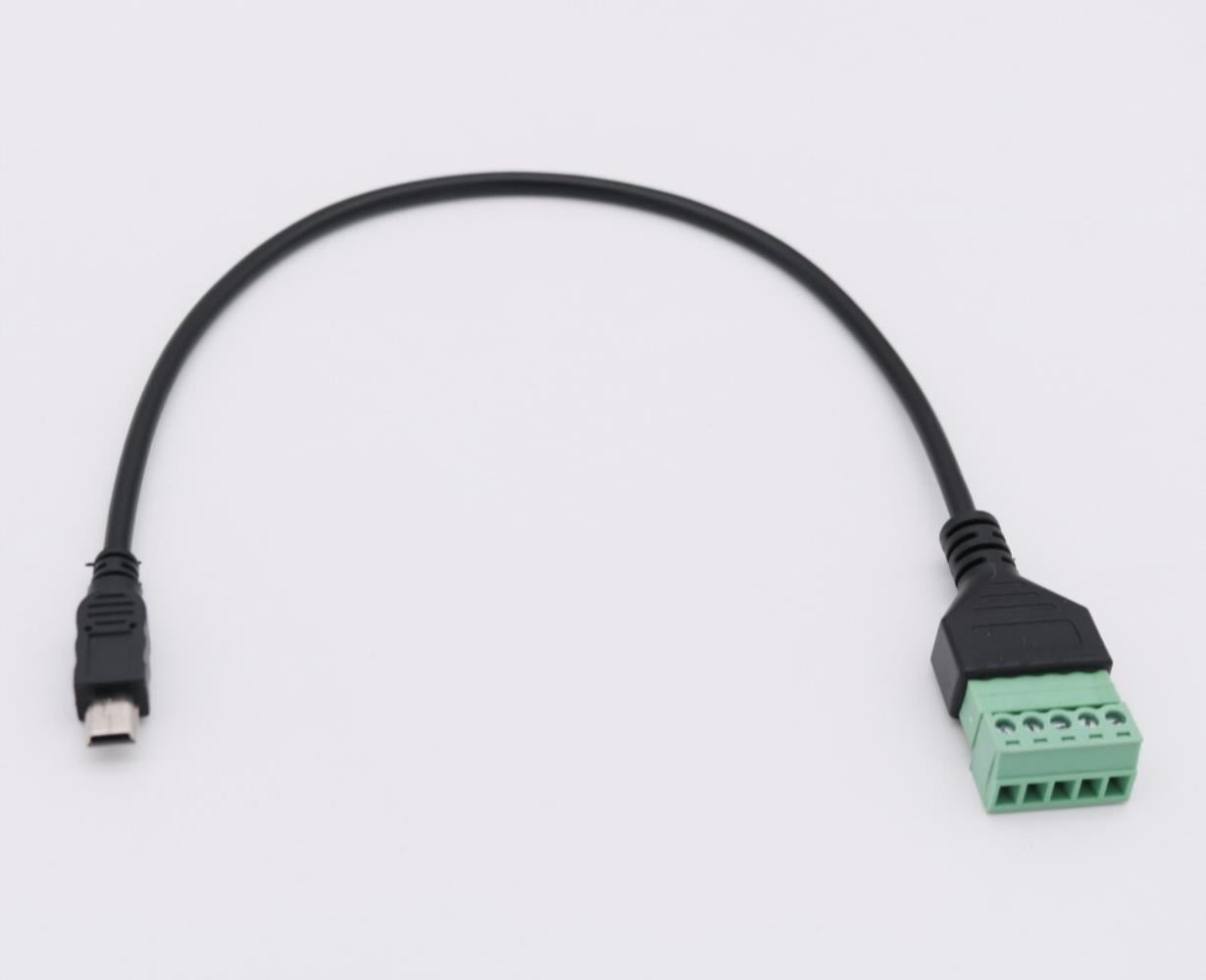 FOR 10pcs Mini USB 2.0 Male to 5 Pin Screw Connector with Shield ...