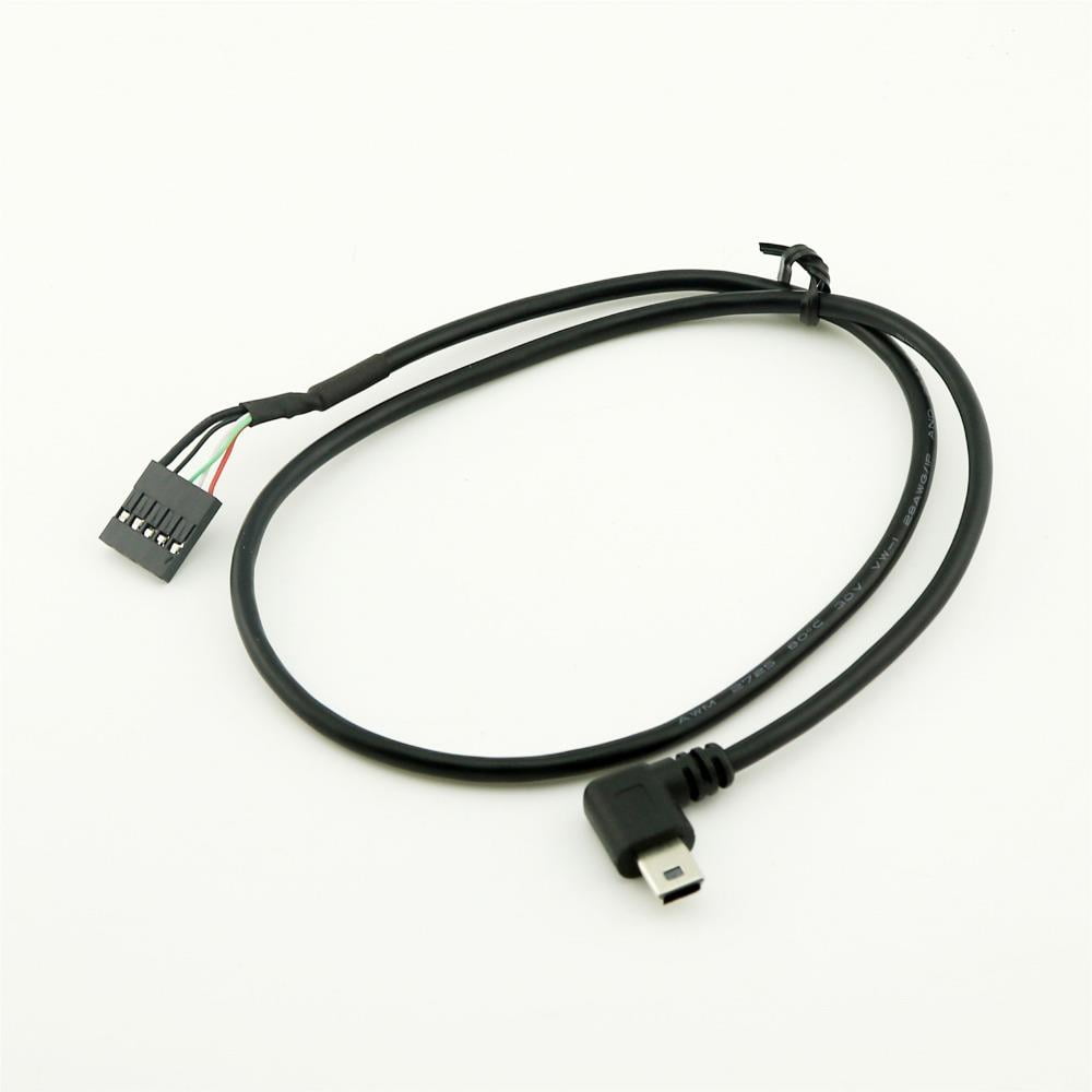 FOR 10pcs Mini USB Male Left Angle to Dupont 5 Pin Female Header ...