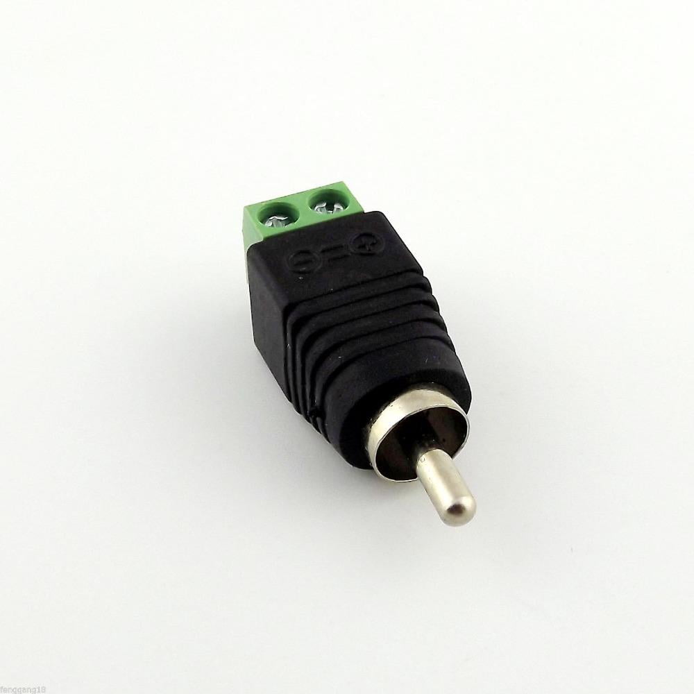 FOR 10pcs RCA Male Plug TO AV Screw Terminal Plug Connector CCTV Video ...