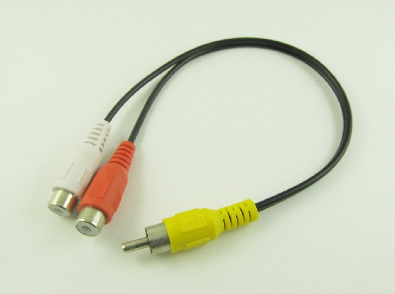 FOR 10pcs RCA Male Plug to 2 RCA Female Jack Y Splitter Audio Video AV ...