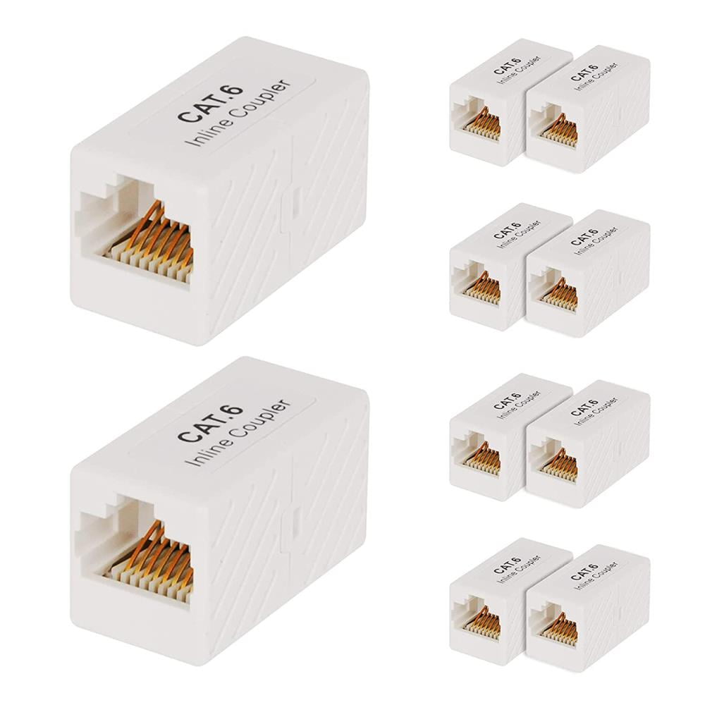 FOR 10pcs RJ45 Coupler Ethernet Connector for Cat5e/Cat6 Ethernet Cable ...
