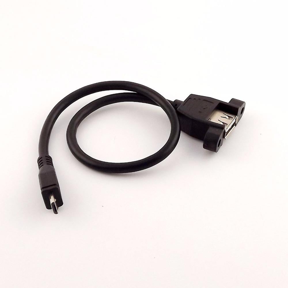 FOR 10pcs USB 2.0 A Female Socket Panel Mount To Micro USB 5 Pin Male ...