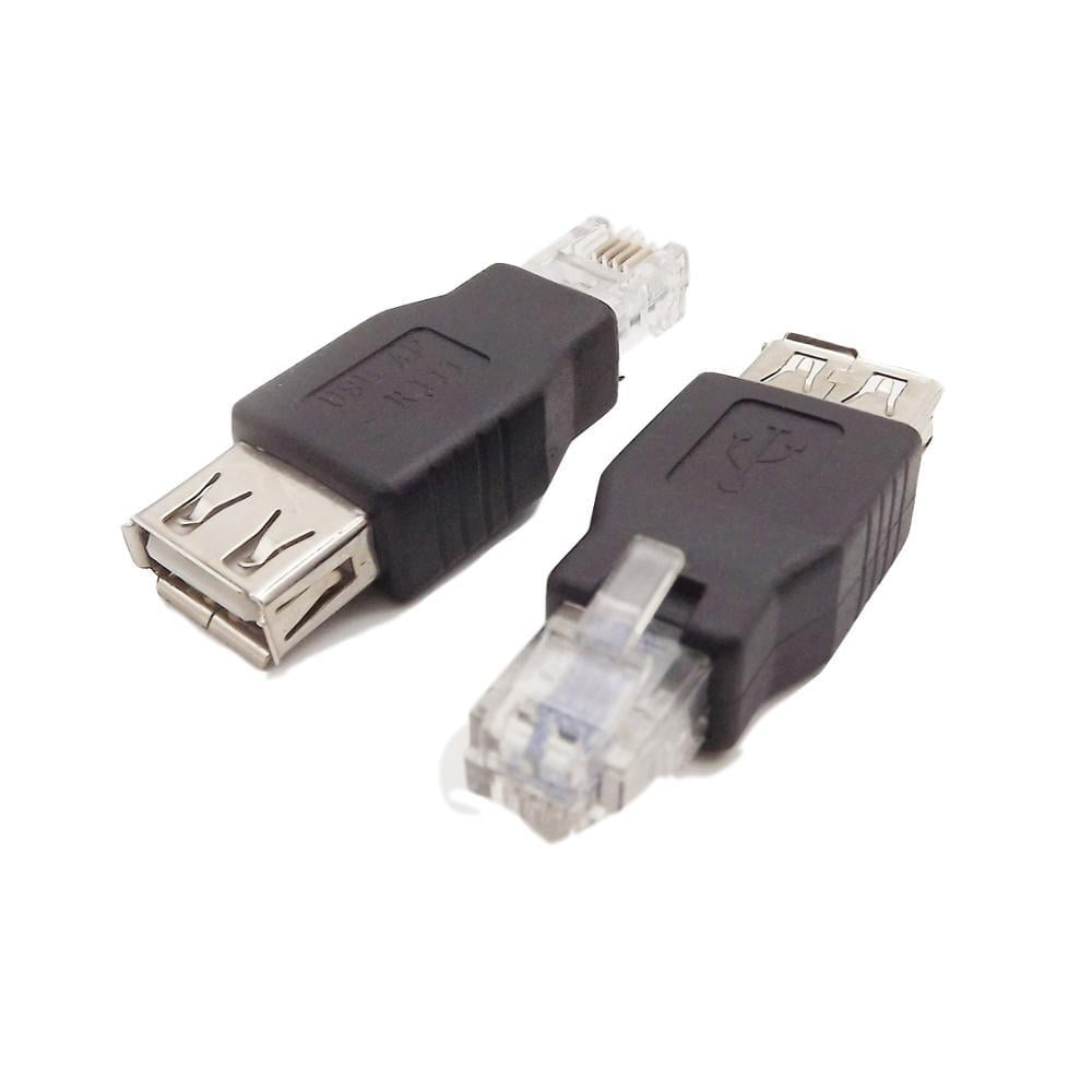 FOR 10pcs USB 2.0 Type A Female To RJ11 4 Pin 6P4C Male Ethernet ...