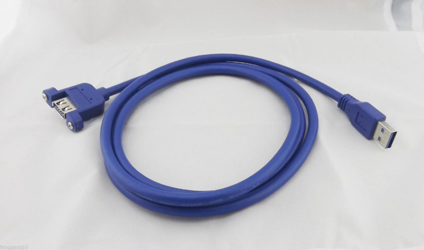 FOR 10pcs USB 3.0 A Extension Male To Female Molded Panel Mount Screw ...