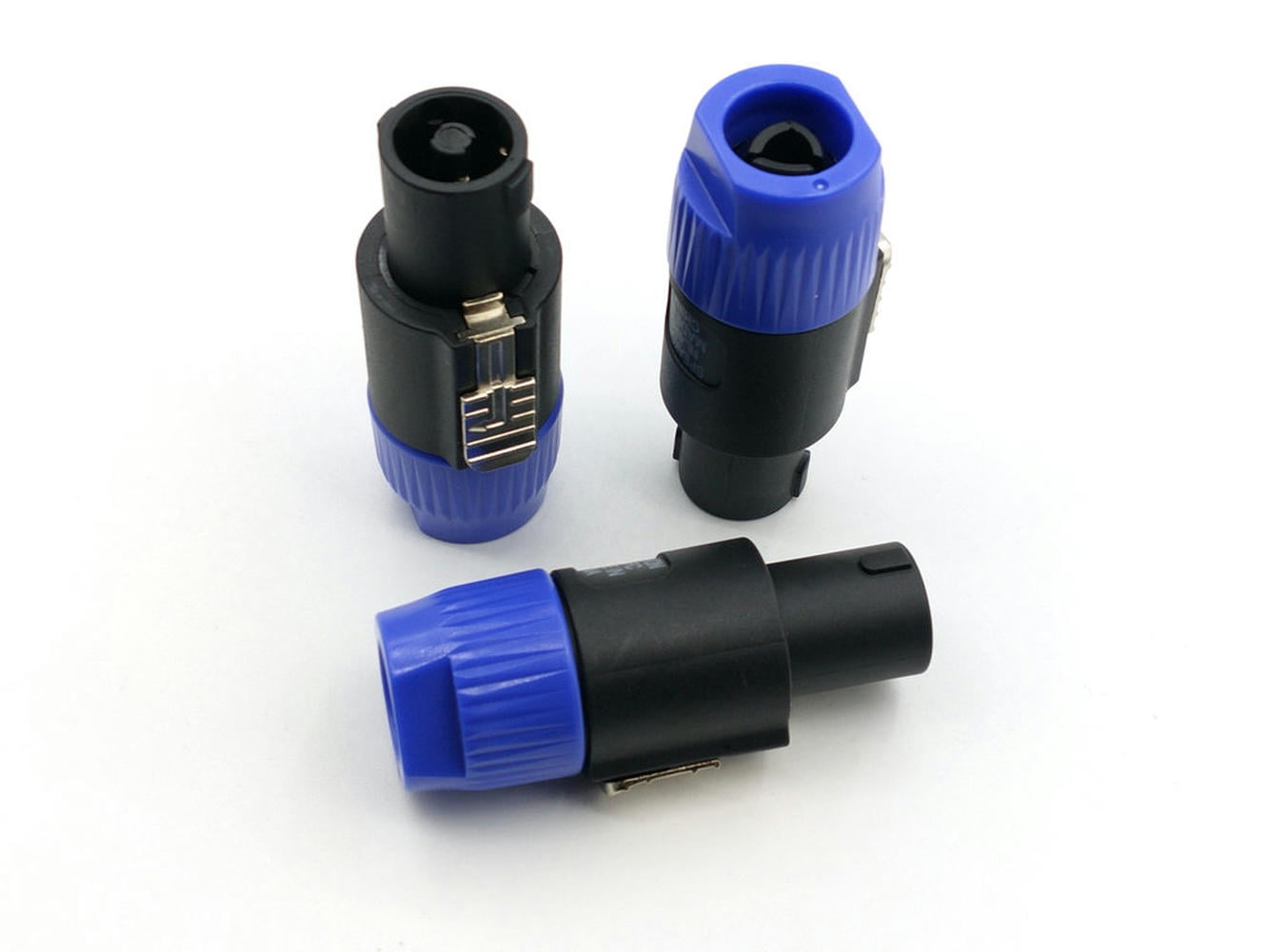 FOR 10pcs blue 4 Pin Speakon Connector Male Plug Audio Speaker Cable ...