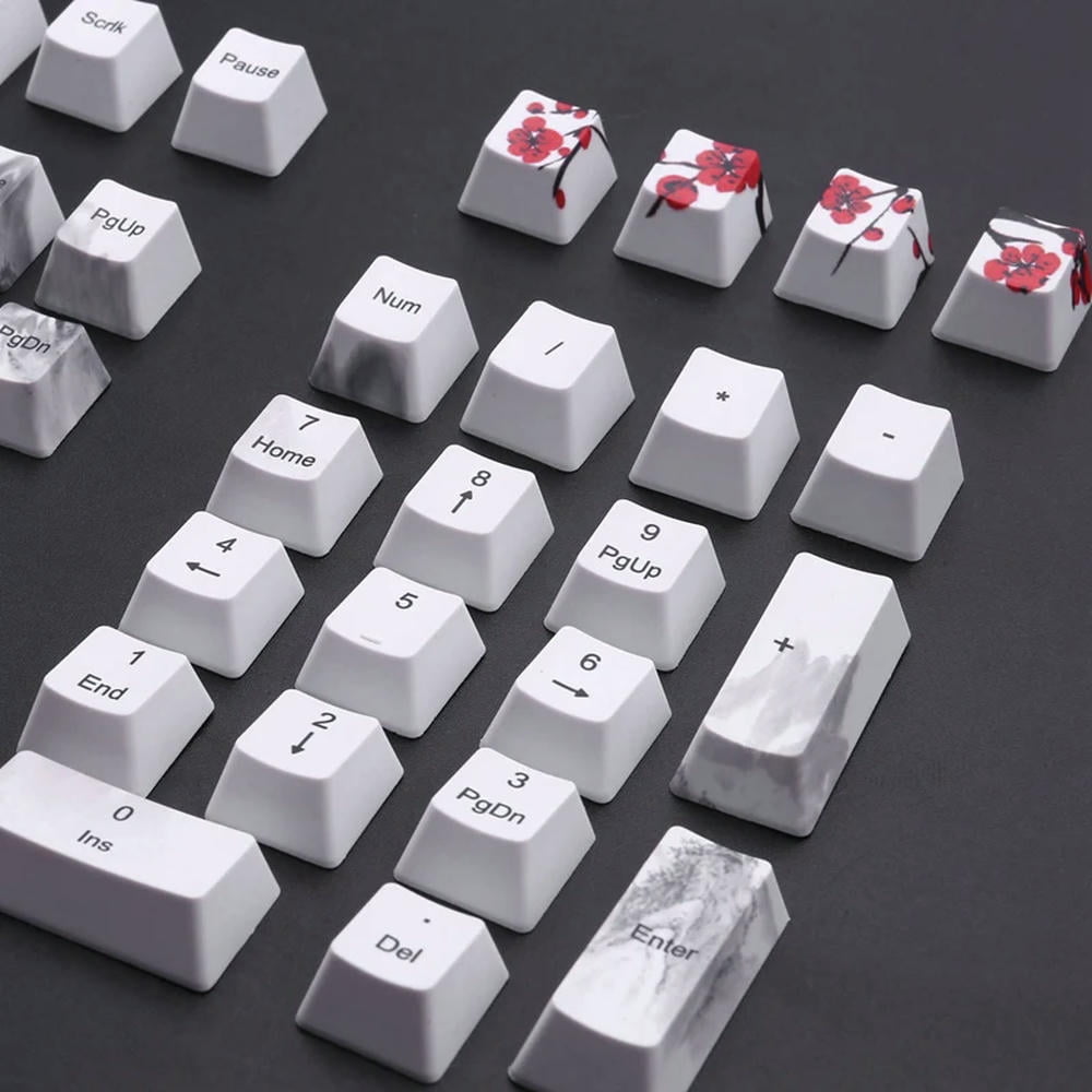 FOR 110 Keys PBT Keycap Dye-Sublimation Plum Blossom Profile Key Cap ...