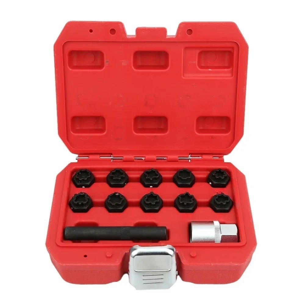 FOR 12Pcs AntiTheft Locking Wheel Nut Socket Set Remover Installer Fit ...