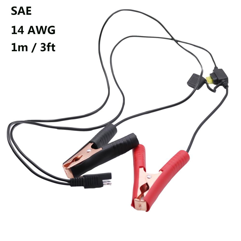 FOR 14AWG Alligator Crocodile Clip Clips to SAE Quick Release Connector ...