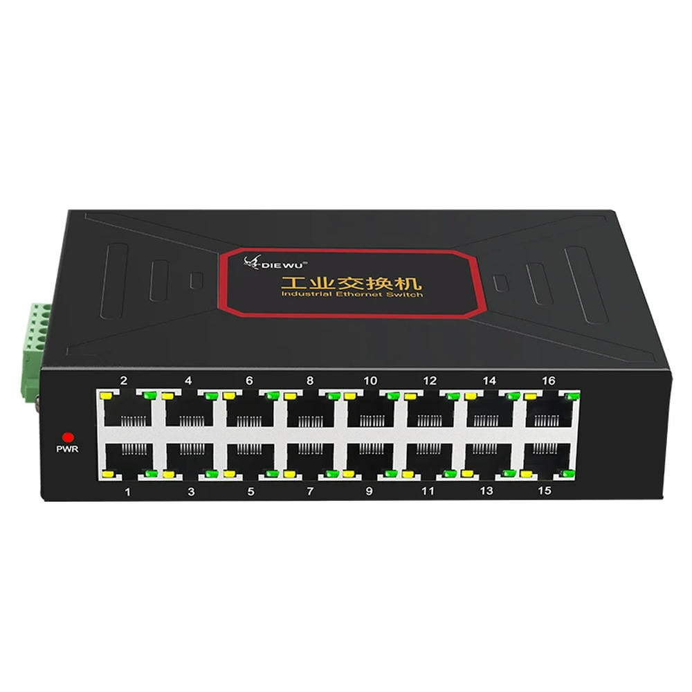 FOR 16 Ports Industrial Ethernet Switches 10/100Mbps DIN Rail Type RJ45 ...