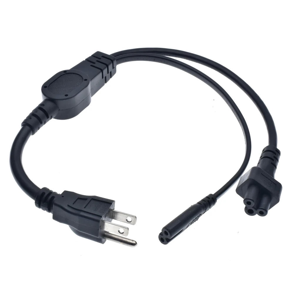 FOR 18AWG US 5-15P 3Pin to IEC 320 C5+C7 Dual output Y Type Splitter ...