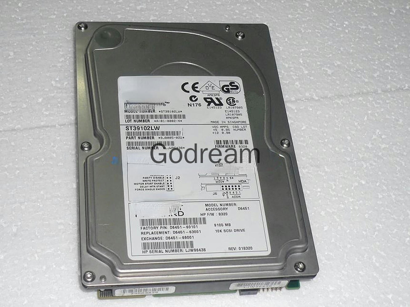 FOR 1PCS FOR 9.1G ST39102LW 10K 68 Pin SCSI Hard Disk D6451-69001 D6451 ...