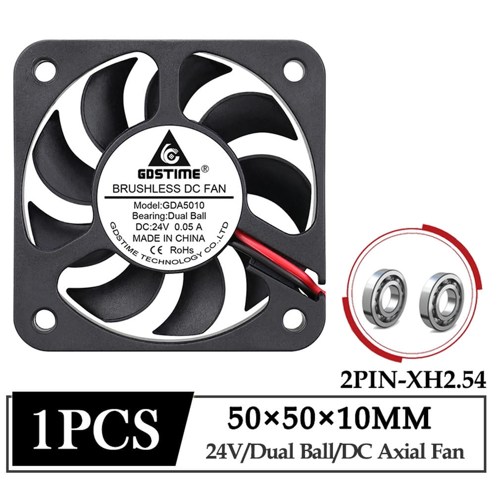 FOR 1Pcs DC 24V Fan 50mmX50mmx10mm 50mm Dual Ball Bearing Mini ...