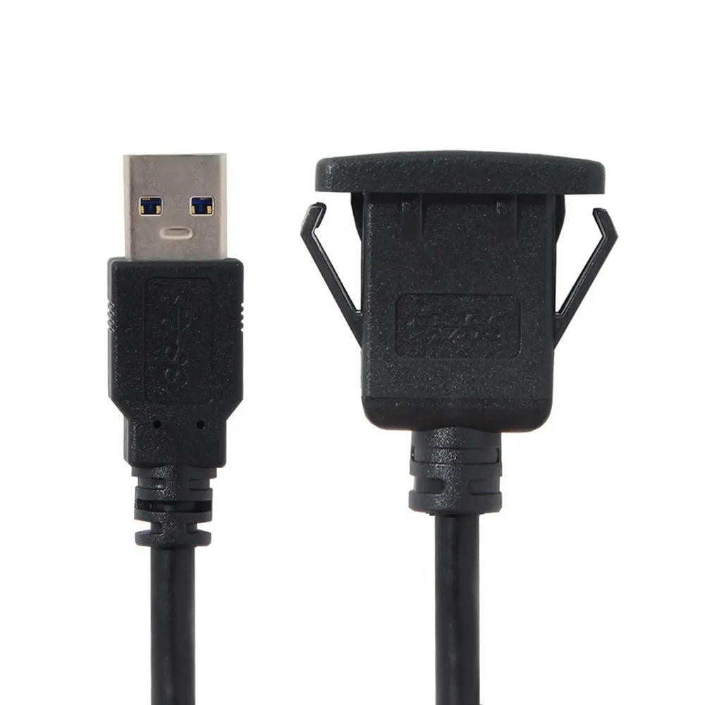 FOR 1m Waterproof Single USB 3.0 Extension Latch Mount Car AUX Cable ...