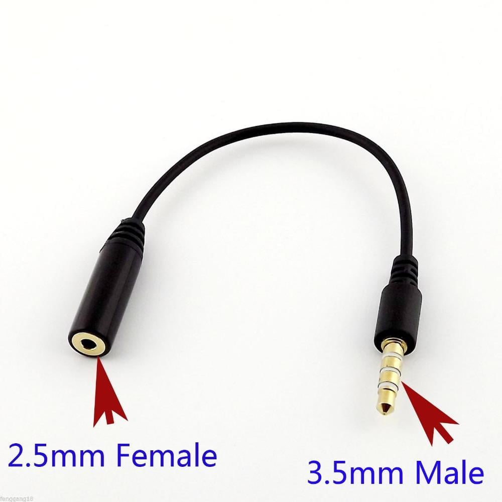 FOR 1pc Audio Adapter Cable 2.5mm Female Stereo To 3.5mm 1 Male 4 Pole ...