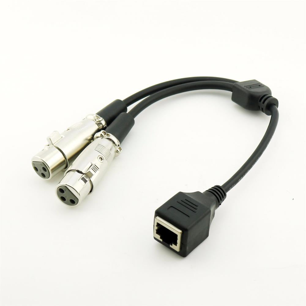 FOR 1pc RJ45 Female Jack to Dual 3 Pin Female Network Adapter Short ...