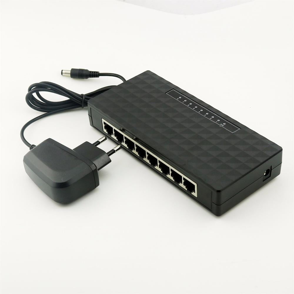 FOR 1pcs Mini 8 Ports Fast RJ45 10/100Mbps Base Gigabit LAN Ethernet ...