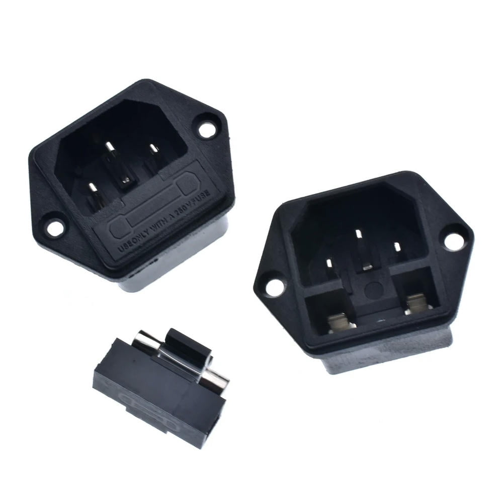 FOR 1pcs Panel Mounted 3 Pin IEC 60320 C14 Inlet Male Power 10A 250V ...
