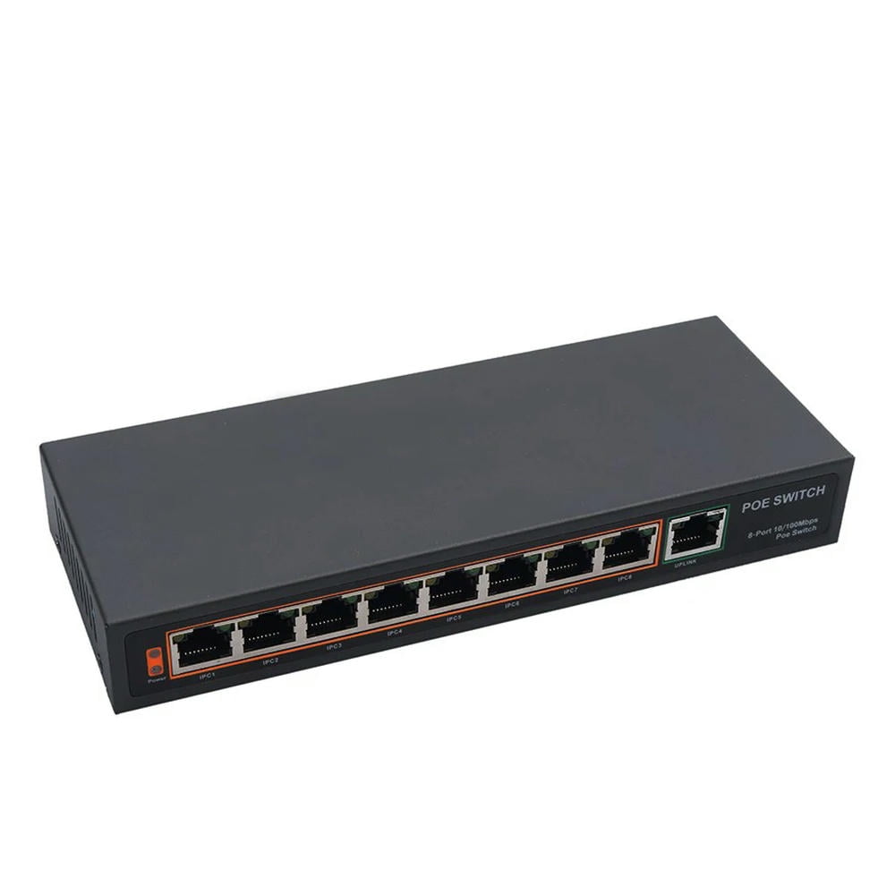 FOR 1pcs Professional 8 Port 100Mbps IEEE802.3af POE Switch/Injector ...