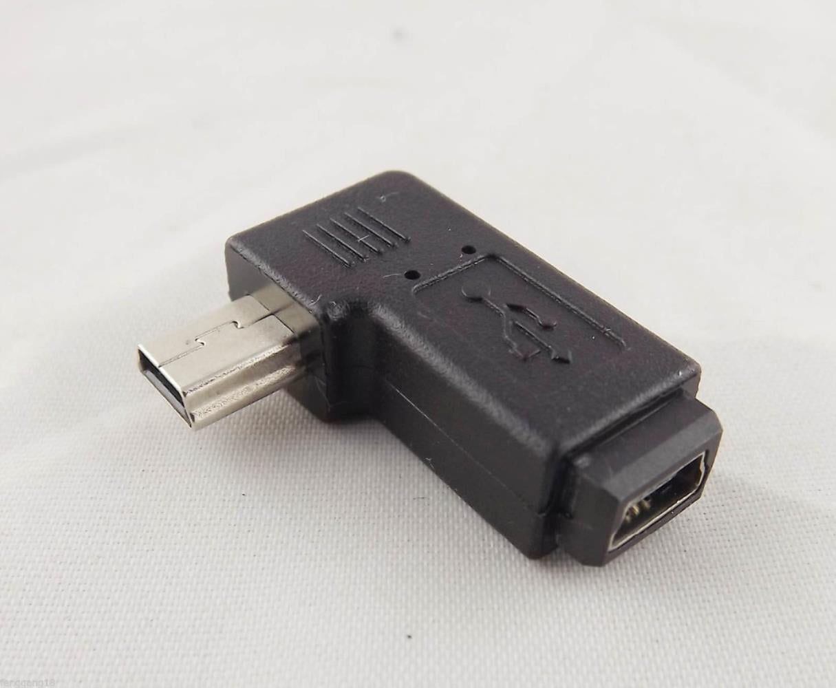 FOR 1pcs USB 2.0 Mini 5 Pin Male Plug To Mini 5 Pin Female Right Angle ...
