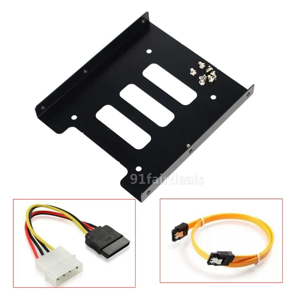 FOR 2.5 to 3.5 SSD HDD Metal Mounting Bracket Adapter Hard Drive Holder ...
