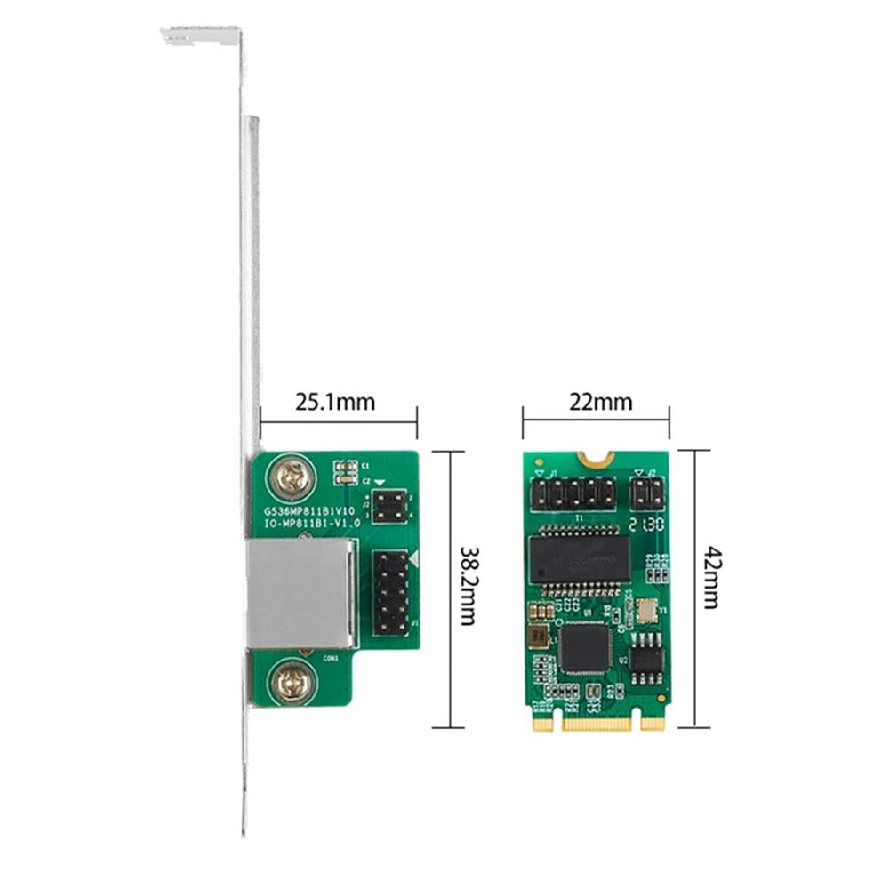 FOR 2.5G Base-T Gigabit Network Adapter I225 Chip 2500Mbps M.2 B/M Key ...