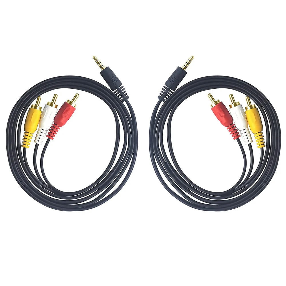 FOR 2-Pack 3.5mm to 3 RCA AV Cable 4FT, 1/8" TRRS AUX Male(CTIA) to RCA ...