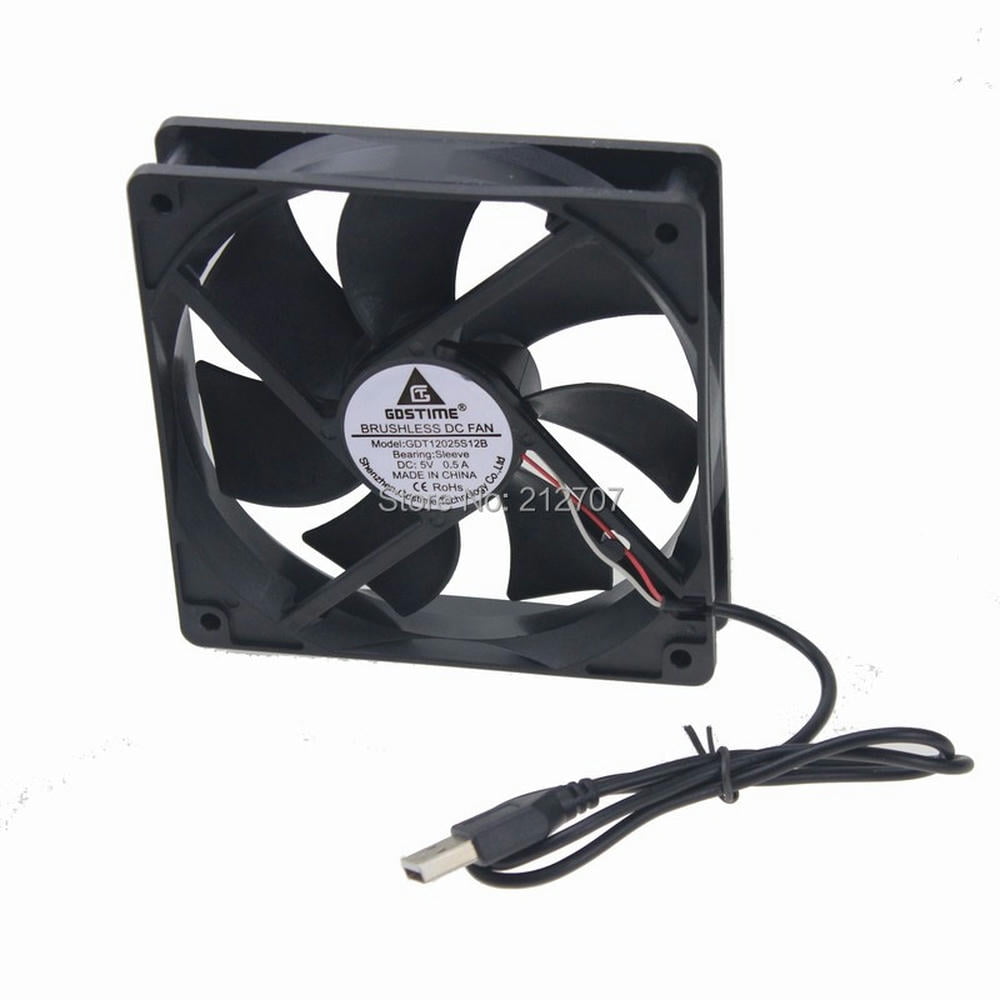 FOR 2 Pieces/lot 120x120x25mm PC Computer 5V USB Fan 12025 120mm DC ...