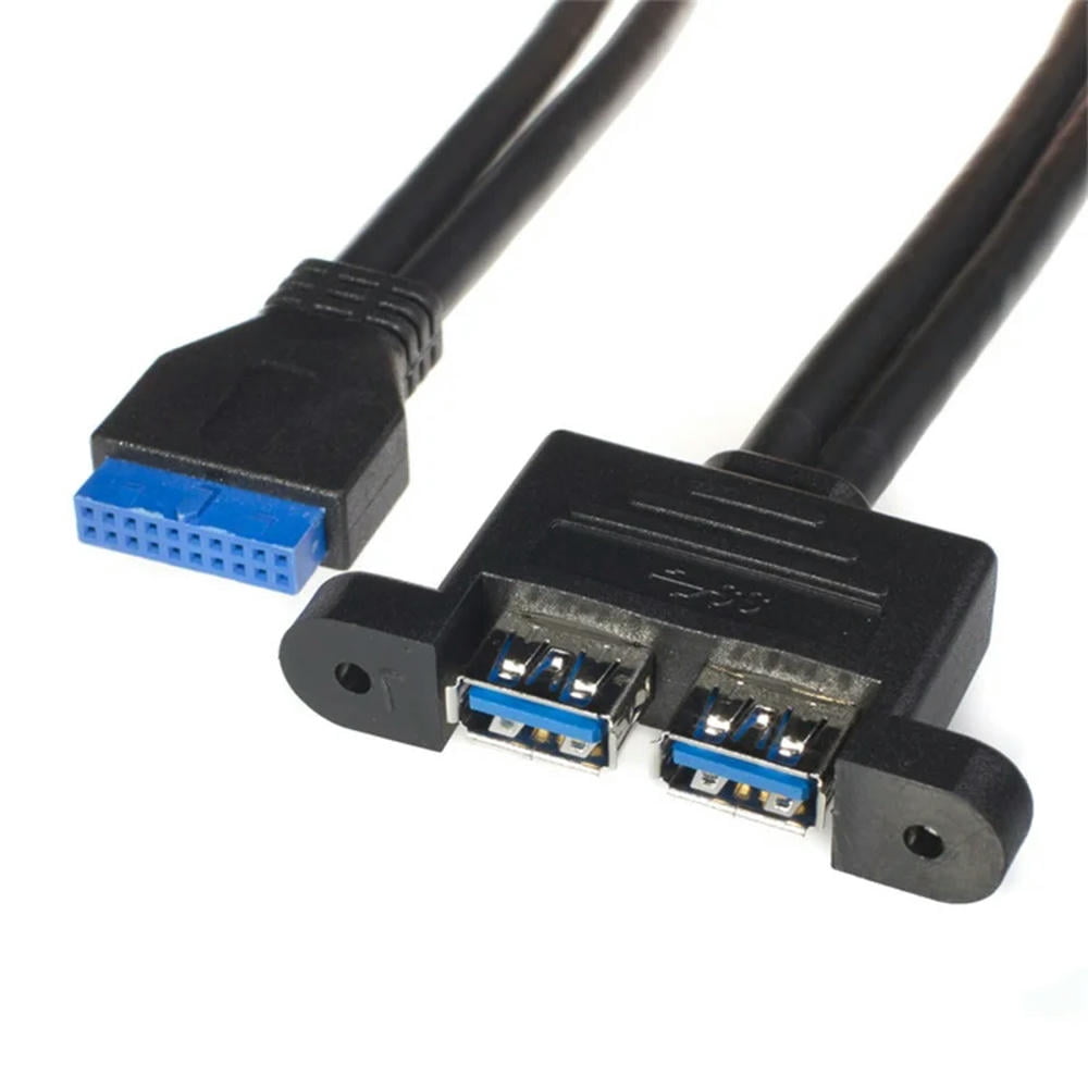 FOR 2 Port USB 3.0 Female Mount Type to Motherboard 20pin Header Cable ...