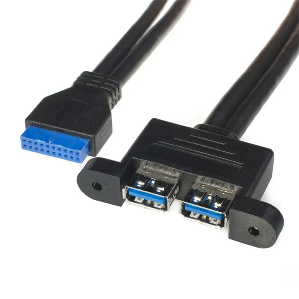 FOR 2 Port USB 3.0 Female Screw Mount Type to Motherboard 20pin Header ...