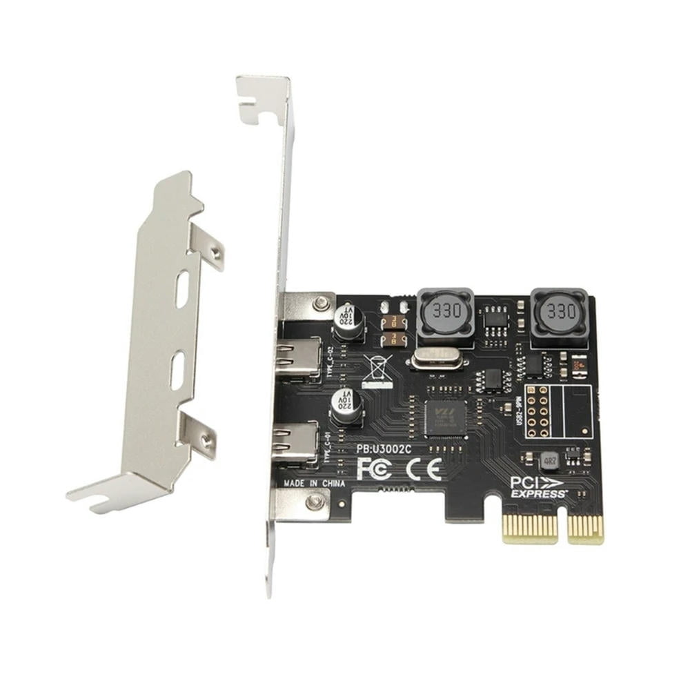 FOR 2 Ports TypeC PCIe x1 Adapter Card USB 3.1 PCIe Card for Fast Data ...