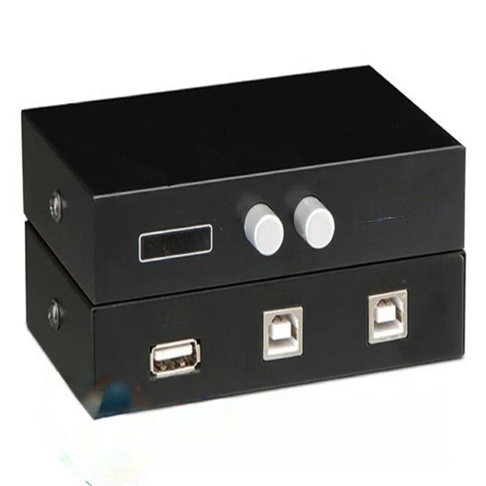 FOR 2 Ports USB 2.0 Sharing Switch Switcher Adapter Box For PC Scanner ...