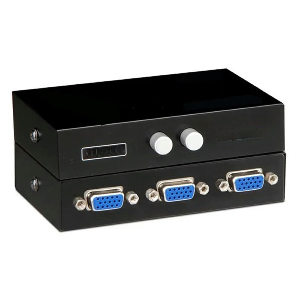 FOR 2 in 1 out 2 Port VGA SVGA Monitor Sharing Sharer Selector Remote Switch Box Adapter For LCD ...