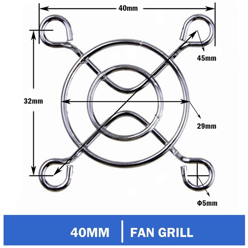 FOR 2 pcs 40mm computer fan grill 4cm Iron Fan Cover Case PC Case Fan ...