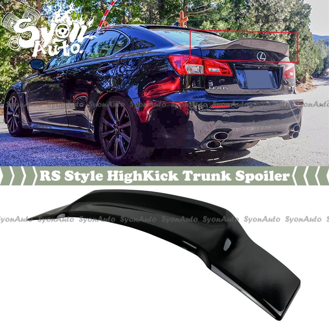 FOR 2006-2012 LEXUS IS250 IS350 GLOSS BLACK RS STYLE HIGHKICK TRUNK ...