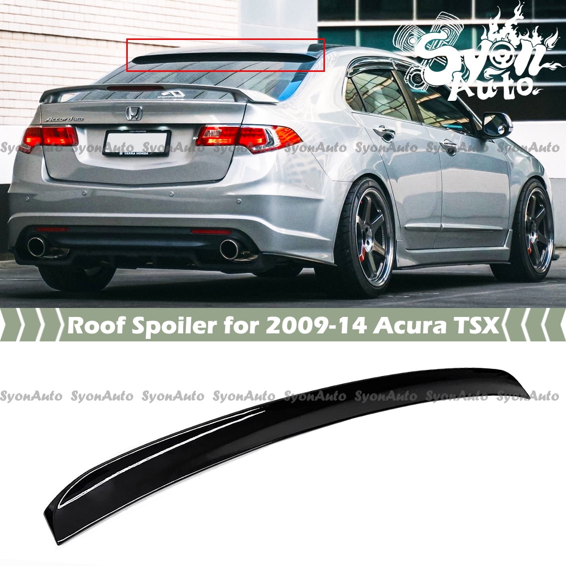FOR 2009-2014 ACURA TSX CU2 GLOSS BLACK JDM DUCKBILL STYLE REAR ROOF ...
