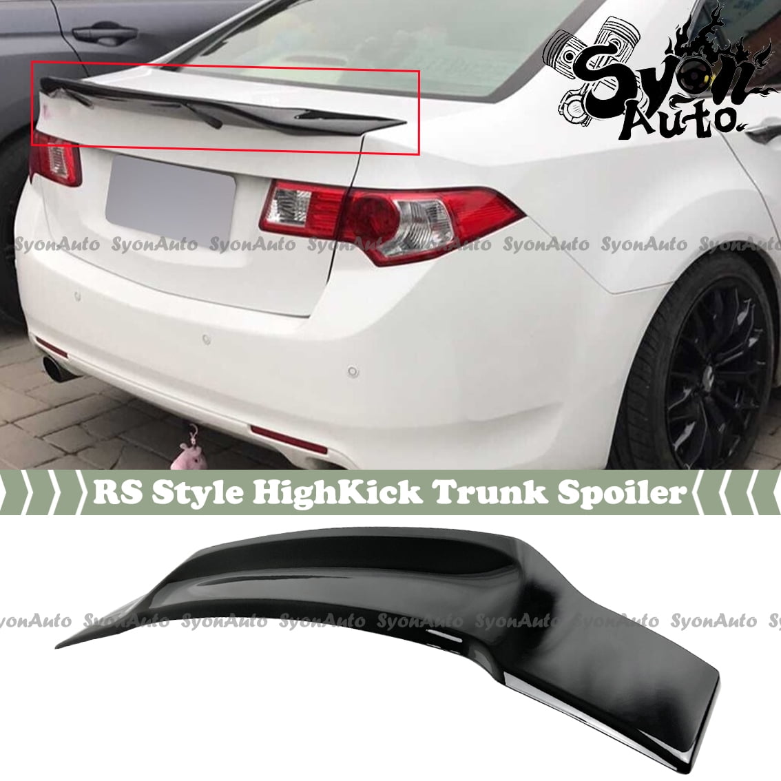 FOR 2009-2014 ACURA TSX CU2 RS STYLE GLOSSY BLACK HIGH KICK TRUNK ...