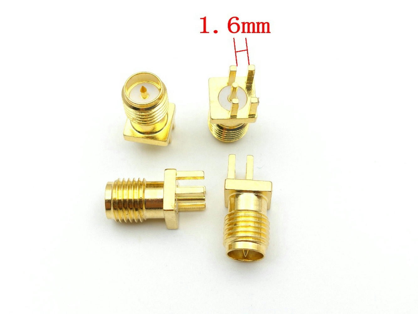FOR 200pcs Gold RP-SMA Male Plug Center Solder PCB Clip Edge Mount RF ...