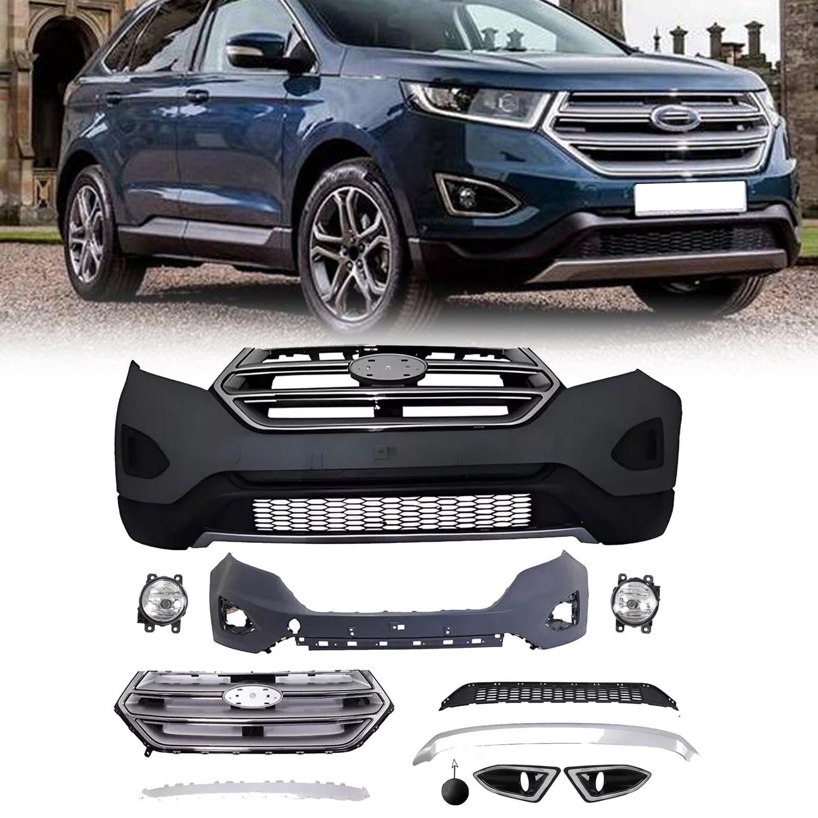 FOR: 2015 2016 2017 2018 FORD EDGE FRONT BUMPER WITH FOG LIGHT ASSEMBLY ...