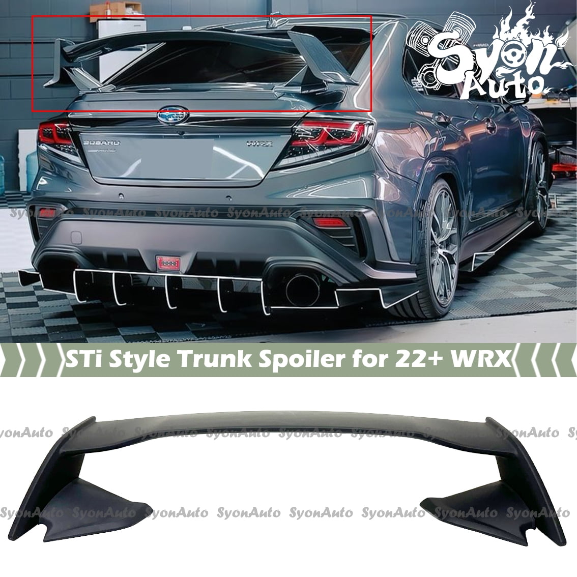 FOR 2022+ SUBARU WRX VB JDM STI STYLE PRIMED MATTE BLACK REAR TRUNK ...